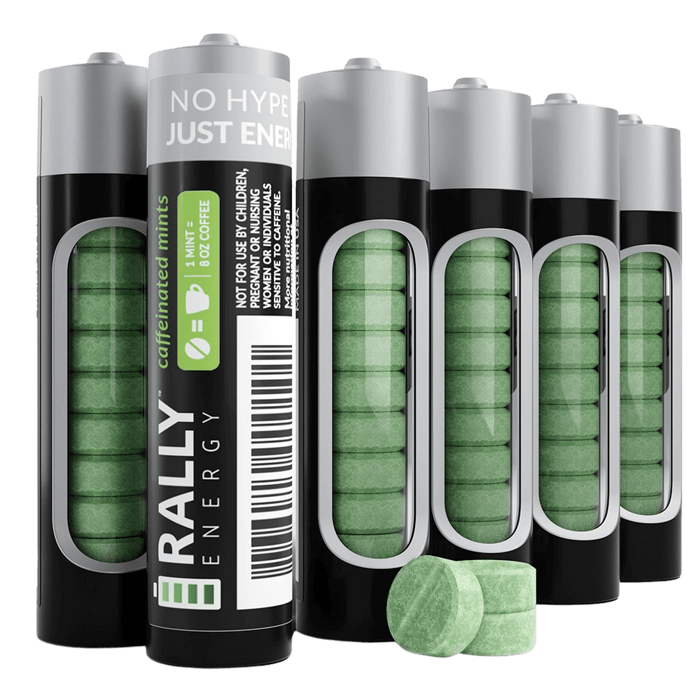 Peppermint Caffeinated Mints - 60mg Caffeine – Rally Energy Mints